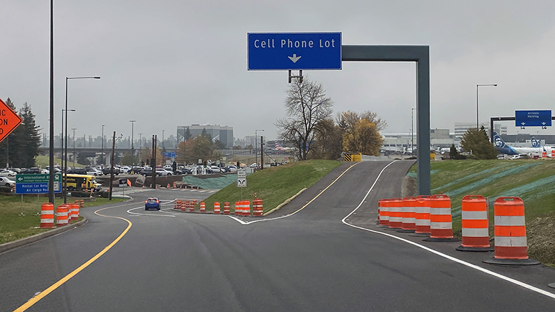 New Access Route Opens at SEA Airport Cell Phone Lot Improving safety ...